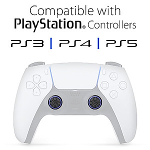 Fosmon (Set of 4) Analog Stick Joystick Controller Performance Thumb Grips Compatible with PS5, PS4, Xbox One, Xbox Series X/S, Nintendo Switch Pro (Black/Blue)