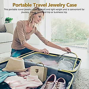 INMORVEN Small Jewelry Box Organizer, 3 Layer Velvet Travel Jewelry Case, Jewelry Box Organizer for Women Girls, Earring Organizer Ring Box, Jewelry Storage for Necklace Bracelets (Gray)