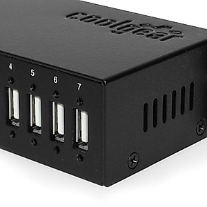 USB 2.0 7-Port hub with Surge Protection Din Rail mounting - NEC chip