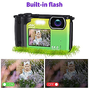 Digital Camera, FHD 4K Digital Camera for Kids with 16X Digital Zoom Compact Point and Shoot Camera Portable Small Camera for Kids Teens Students Boys Girls