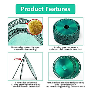 Indestructible Disc for Grinder, 5Pcs 100mm Indestructible Disk Multifunctional Cutting Saw Blade Ultra-Thin Diamond Circular Saw Blade for Angle Grinder(Inner Hole 22.23mm)
