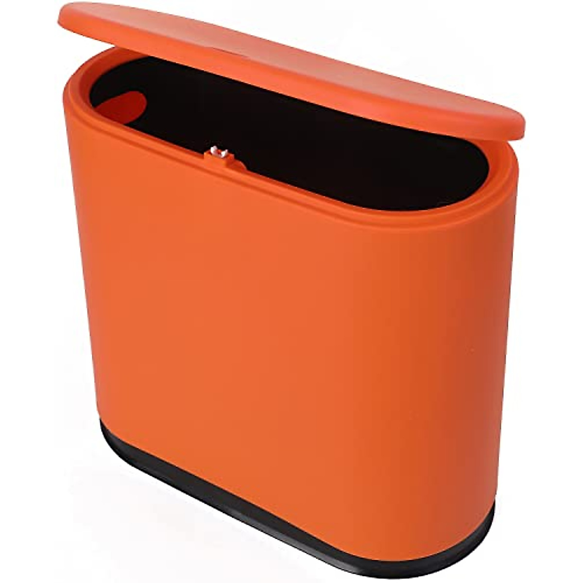 Sooyee 2.4 Gallon Slim Smart Trash Can, Orange, Plastic