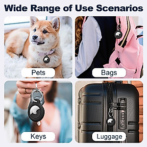 MOLOSLEEVE Airtag Holder Air Tag Case with Keychain, Anti-Scratch Airtags Key Chain for Apple Air Tags, Airtag Accessories for GPS Item Finder Tracker, Black