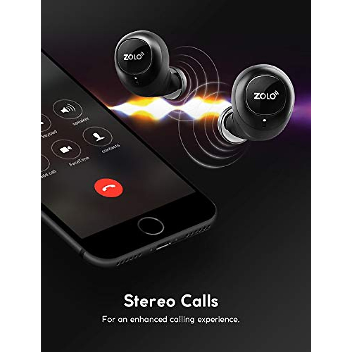 True Wireless Headphones, ZOLO Liberty [Upgraded] 8-Hour Playtime (100 Hours with Charging Case), Bluetooth 5 Bluetooth Earbuds with Graphene Driver Technology, IPX5 Sweatproof, Handsfree Stereo Calls