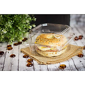 Karat FP-HC66PET-1C 6''X 6'' Pet Hinged Containers (Case of 500)