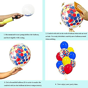 Toy Inspired Story Balloon Arch & Garland Kit, 85 Pack 12" 5" Cloud Cow Print Balloons Red Yellow Blue Fruit Green Latex Balloons Confetti Balloon Set for Baby Shower Kids Birthday Party Decorations