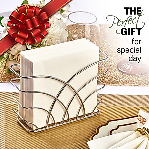 LEVIMETREE Silver Napkin Holder for Table - Stainless Steel Napkin Holders for Kitchen, Napkin Holders for Paper Napkins, Modern Serviette Holder Tissue Dispenser, porta servilletas de mesa