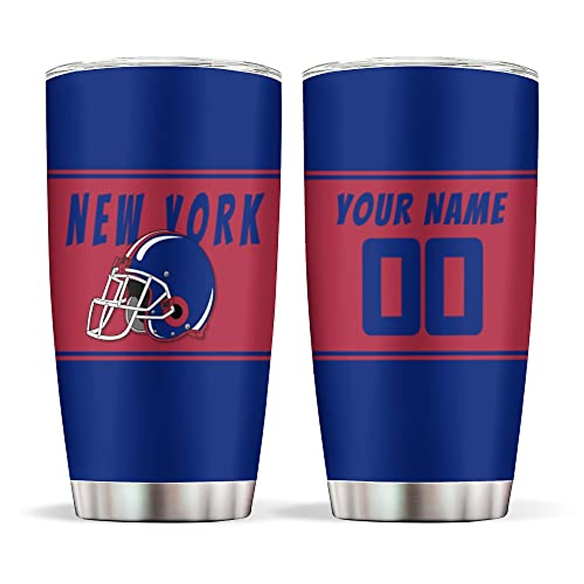 New York2 20 Oz Insulated Tumbler Coffee Mug Custom Name and Number Personalized Gift for Men Women Husband Fans