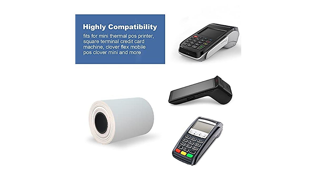 BESTEASY 3-1/8" Thermal Receipt Paper Rolls - 10 Pack