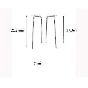 Minimalist Double Piercing Earrings for Women Men S925 Sterling Silver Bar Threader Dangle Drop Stud Safety Pin 2 Hole Lobe Bended Hook Fashion Personalized Hypoallergenic Lightweight Jewelry
