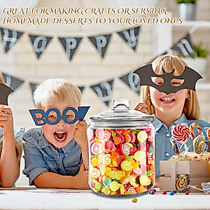 Masthome Cookie Jar, 1.5 Gallon Glass Jar with Lid, Large Glass Storage Containers, Clear Glass Jars, Wide Mouth Glass Jars with Lid for Flour Candy Cookie Coffee Bean, 15 Food Storage Bags