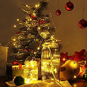 AMIR Upgraded Fairy String Lights, 100 LED 33FT Starry Lights, 2 Modes Waterproof Decorative Lights Battery Operated for Garden Wedding Christmas (Battery Not Included - 2 Pack)