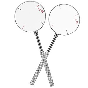 Heallily 2Pcs Round Optical Cross Cylinder Lens Optical Instruments diopters (0.25/0.5)