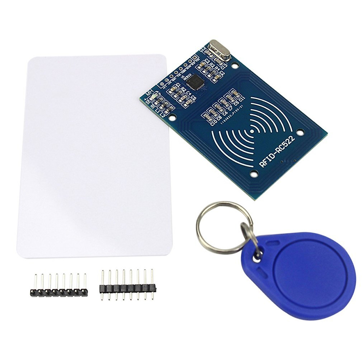 HiLetgo 3pcs RFID Kit - Mifare RC522 RF IC Card Sensor Module + S50 Blank Card + Key Ring for Arduino Raspberry Pi