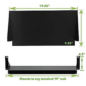 NavePoint Cantilever Server Shelf Rack Mount 19 Inch 2U Black 2 Piece Set Center Weighted