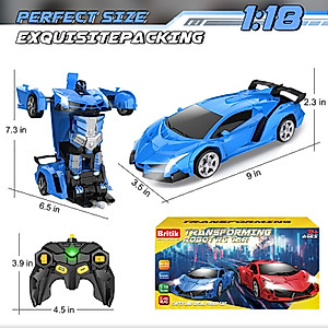 Britik Transform Remote Control Car Toy for Kids 4 5 6 7 8, Remote Control Car for Boys 4-7, Transform Cars for Boys 4-6, Toy Car 5 Year Old Boy, Toys for 3 4 5 6 7 8 9 10 11 12 Years Old Boy