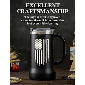 Onebttl Gifts for Men, American Citizenship Gifts for for Dad, Grandpa, Uncle, Brother, Boyriend, Husband, Stainless Steel Beer Stein Tumbler, 24oz Beer Mug with Lid