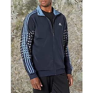 adidas Men's Warm-Up Tricot Regular Badge of Sport Track Jacket, Legend Ink, Small