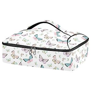 Kcldeci Insulated Thermal Food Carrier Insulated Casserole Carrier for Hot or Cold Food,Butterfly Insulated Tote Bag for Potluck Cookouts Parties Picnic,Lasagna Lugger