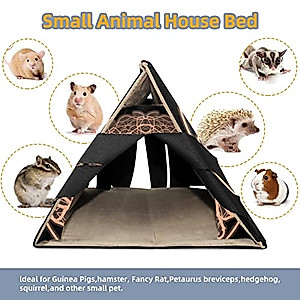Y-DSIWX Guinea Pig Hideout House Bed, Magic Texture Art Rabbit Cave, Squirrel Chinchilla Hamster Hedgehog Nest Cage