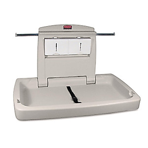 Rubbermaid Commercial Horizontal Baby Changing Station, 33.25-Inch Length x 21.5-Inch Width x 4-Inch Height, Light Platinum (FG781888LPLAT)