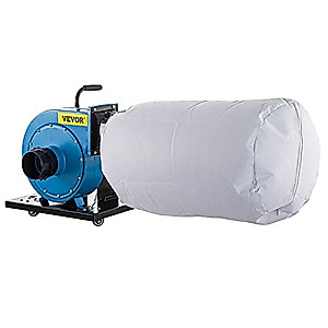 Mophorn 1HP Dust Collector, 537 CFM Wheeled Jet Dust Collection, Potable 15-Gallon Bag Dust Collector, 30 Micron Bag Filtration Dust Collector, Dust Collector Central Machinery System