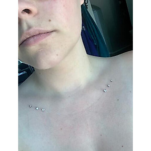 Kridzisw 14G Titanium Dermal Piercing Jewelry Diamond Dermal Tops G23 Hypoallergenic Dermal Base Opal Dermal Anchor 14 Gauge Surgical Stainless Steel Implant Medical Dermal Piercing Jewelry Women Men