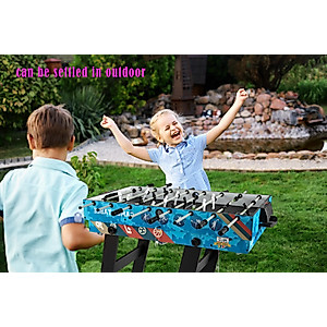 HLC 4FT Multi Function Combo Game Table with Pool Billiard Slide Hockey Foosball Basketball and Table Tennis