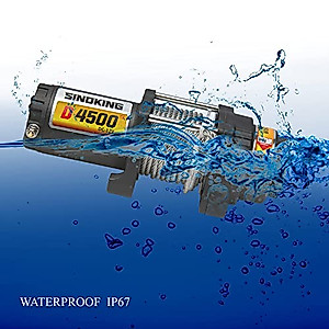 SINOKING 4500lb 12V UTV/ATV Winch with 1/4”x 32ft Rope, Wired and Wireless Control