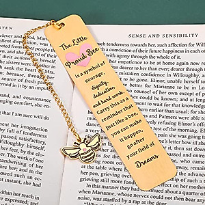 Funny Bee Bookmarks Gift for Teacher Women Men Boss Inspirational Charms Accessories for Best Friend Colleagues Employee Christmas Stocking Stuffers Appreciation Graduation Valentines for Mom Daughter