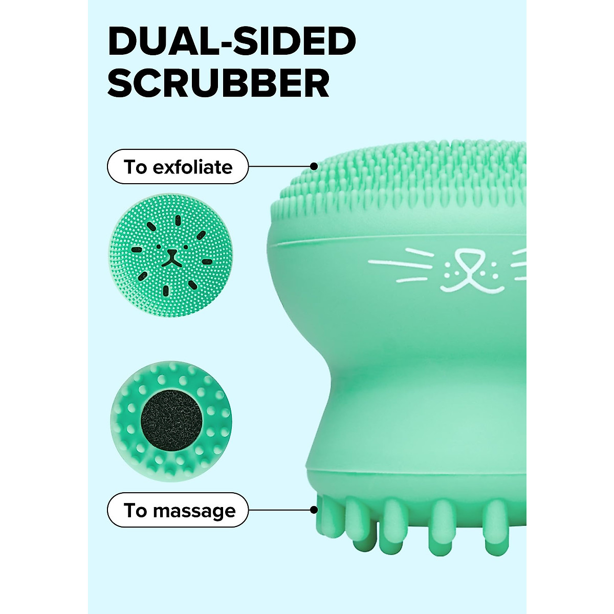 I Dew Care Cleansing Tool - Pawfect Face Scrubber | 3-in-1 Cute Silicone Pore Cleanser, Exfoliator, and Massager with Sponge