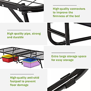 YIQIEDEY Guest Bed Folding Bed Frame Fold Up Heavy Duty Extra Portable Camping Cots Without Wheels Hideaway Temporary Single Twin Size Rollaway Bed for Adults,Kids - 150LBS Capacity