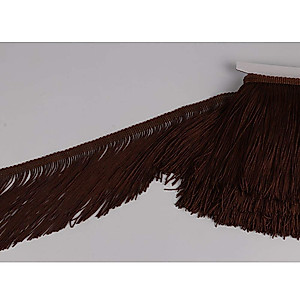 Heartwish268 Fringe Trim Lace Polyerter Fibre Tassel 6inch Wide 10 Yards Long for Clothes Accessories Latin Wedding Dress DIY Lamp Shade Decoration Black White Red(Brown)