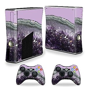 MightySkins Skin Compatible with Xbox 360 S Console - Amethyst Agate | Protective, Durable, and Unique Vinyl Decal wrap Cover | Easy to Apply, Remove, and Change Styles | Made in The USA
