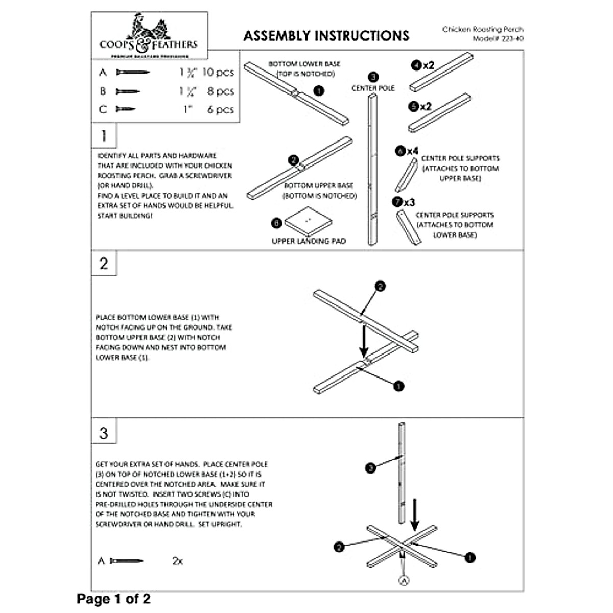 Coops & Feathers Roosting Perch-A Perfect Bird's Eye View (Small)