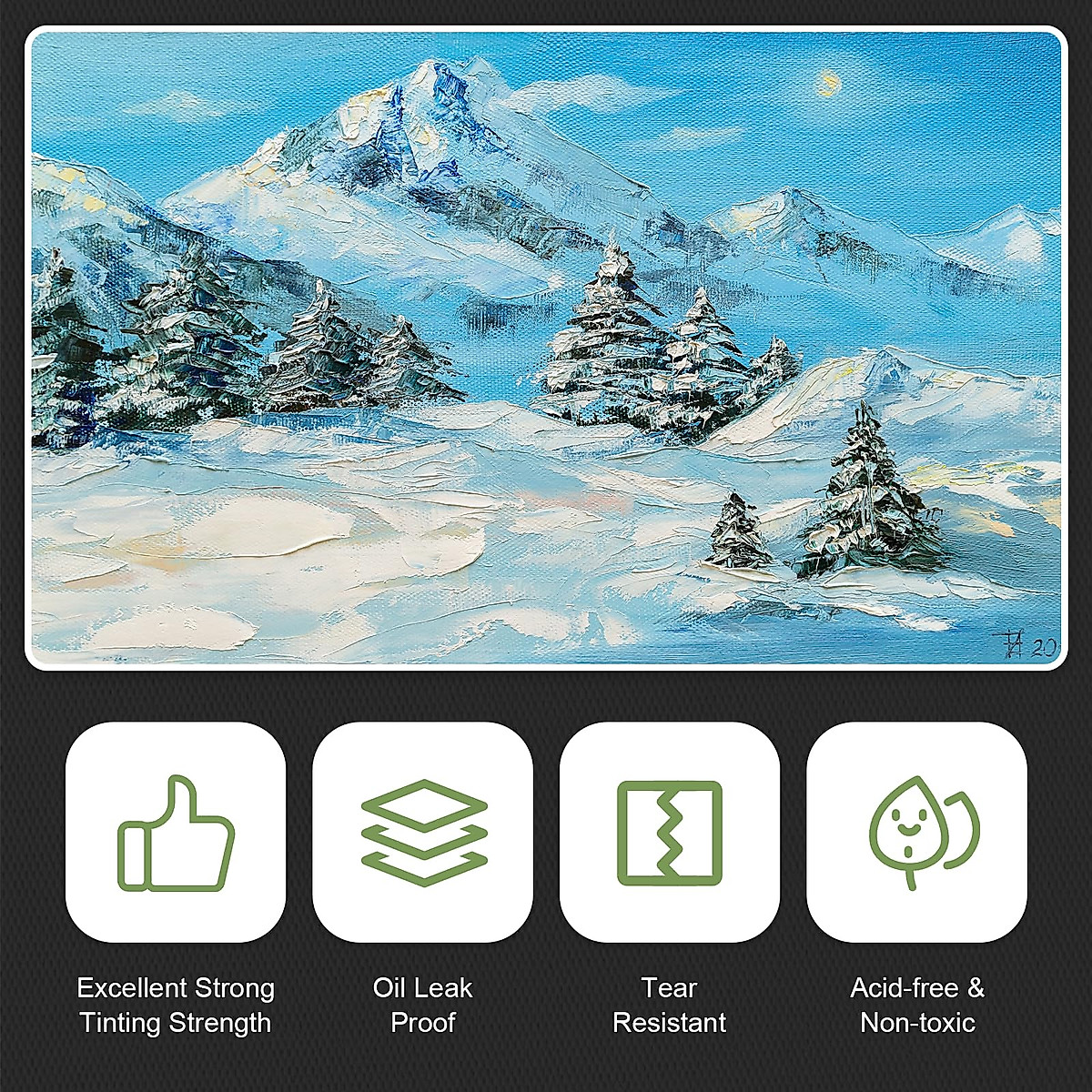 Ctosree 2 Pack Stretched Canvas for Painting, Large Black Cotton Art Large Triple Primed Profile Blank Canvases for Watercolor Acrylics Oil Painting(36 x 48 Inch)