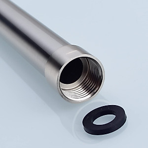 4 Inch Shower Head Extension Arm, Female to Male 1/2 Inch Extender, Stainless Steel, Brushed Nickel