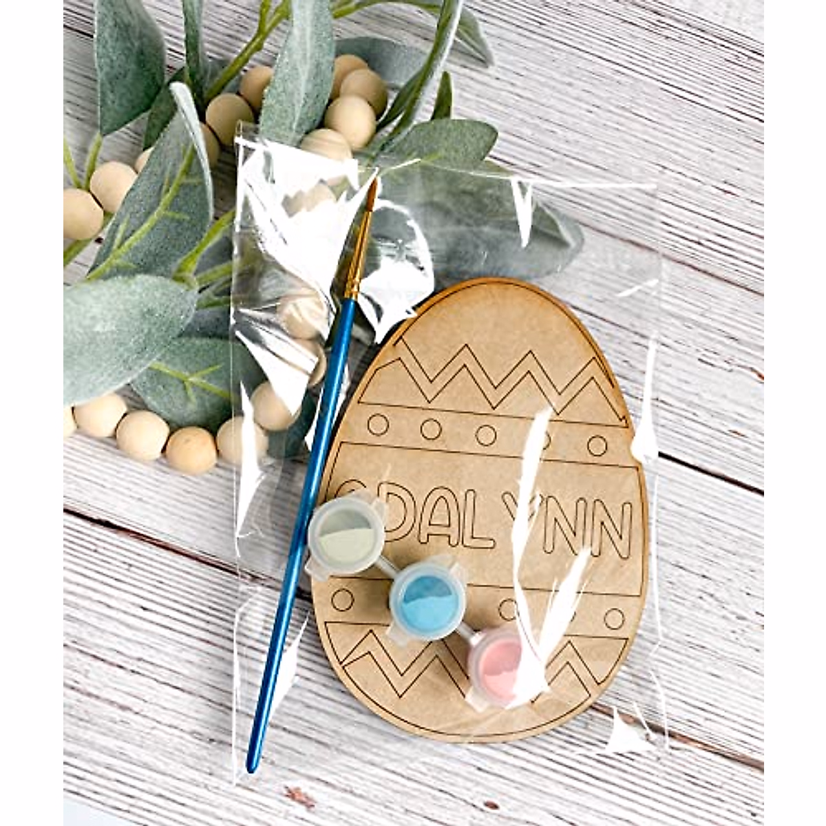 Personalized Easter Egg Paint Kit Name Wood Letter Laser Cut