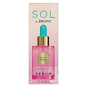 SOL by Jergens Deeper by the Drop Self Tanning Drops, Tanning Water, Add to Lotions, Serums, and Oils for Custom Tan, for Year-Round Glow, 1 Fluid Ounce
