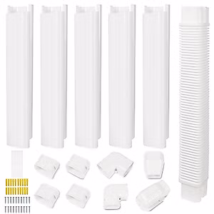YoleShy 3'' 9 Ft Mini Split Line Set Cover PVC Mini Split Cover Kit Easy Installation Decorative Line Cover Kit for Mini Split AC Line Cover Kit for Heat Pump & Units Air Conditioners