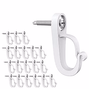 YPMYG 40 Pieces Q-Hanger, Christmas Lights Hanger Hooks with Screw for Easy Release Outdoor Wire and Fairy Lights, Christmas Light House Garage New Year Party, Led Fairy Lights. (40, White)