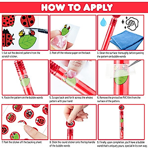 24PCS Ladybug DIY Bubble Wands Party Favors 96PCS Stickers for Goodie Bag Fillers Pinata Stuffers, Mini Bubble Bulk Birthday Party Supplies Toys Gifts Class Prizes for Toddlers Boys Girls