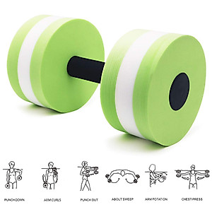 OSMOFUZE Aquatic Exercise Dumbbells – Set of 2 for Water Aerobics Fitness and Pool Exercises Green