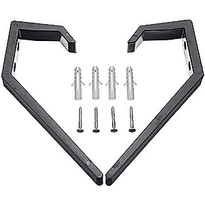 Fonture 6PCS Helmet Holders Plastic Hanging Hooks Wall Mounted Hangers Hat Glove Bag Shoe Clothes Rack (Black-6PC)