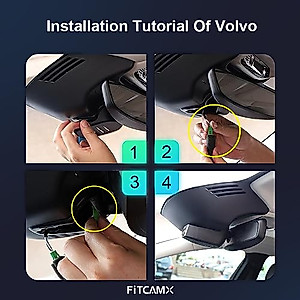 Fitcamx 4K Dash Cam Suitable for Volvo S60 V60 T5 T6 T8 B5 2022 2021 2020 2019, Integrated OEM Look, 2160P UHD Video Quality, Loop Recording WiFi, G-Sensor, Night Vision, Easy to Install, 64GB Card