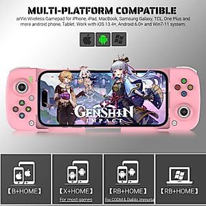 arVin Mobile Game Controller for Samsung Galaxy S23/S22/S21 Ultra, TCL, Tablet, Android Wireless Gamepad for iPhone 15/14/13/12, iOS, iPad, MacBook, PC Gaming Joystick with Back Button, Direct Play