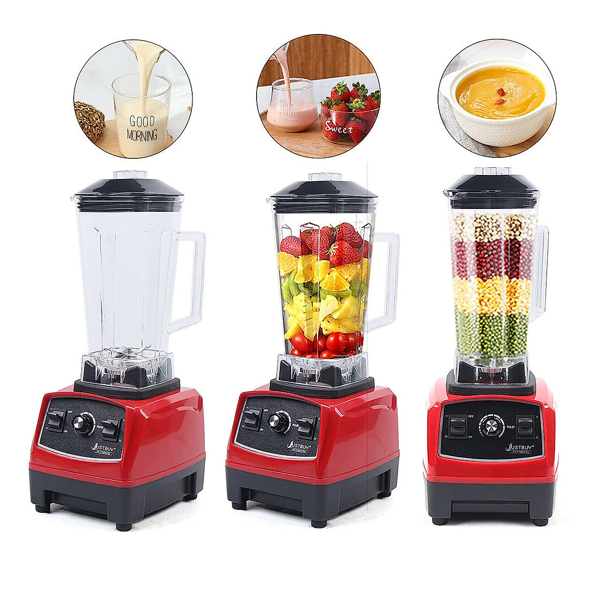 TFCFL Ultra-Powerful 2200W Smoothie Blender, Red, 2L