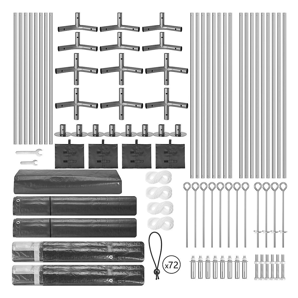 GarveeLife Carport, Heavy Duty 10FT X 20FT Carport Canopy, with 4 Load-Bearing Sandbags, Roll Up Mesh Window, Pe Waterproof Canopy, Reinforced Steel Pipes 1.3mm Tube Wall Thickness for Cars, Truck