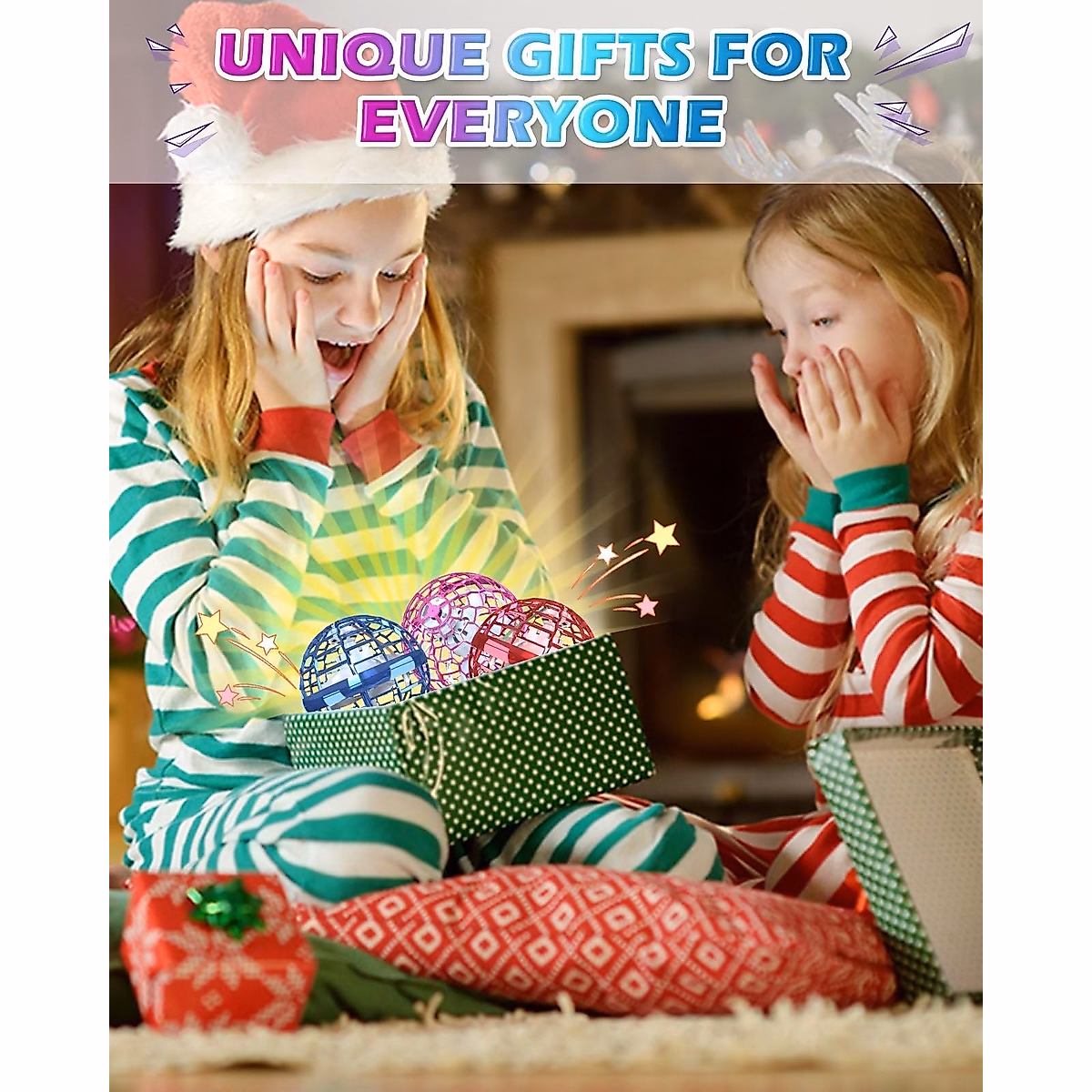 ATHLERIA UFO Flying Orb Ball with Lights,Galaxy Ball 2024,Mini Drone Toys for Age 6-8-13,Hover Boomerang Cosmic Globe Spinning,Cool Stuff Christmas Birthday Gifts for 6 7 8 9 10+ Year Boy Girl Teens