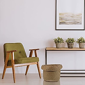 YARNOW Rattan Waste Basket Straw Woven Basket Trash Can Garbage Container Bin Dried Flower Bucket for Bathrooms Kitchens Home Offices M Orange, 26X26X26CM, (HI04CF350E8OHB8CFCS913P6)